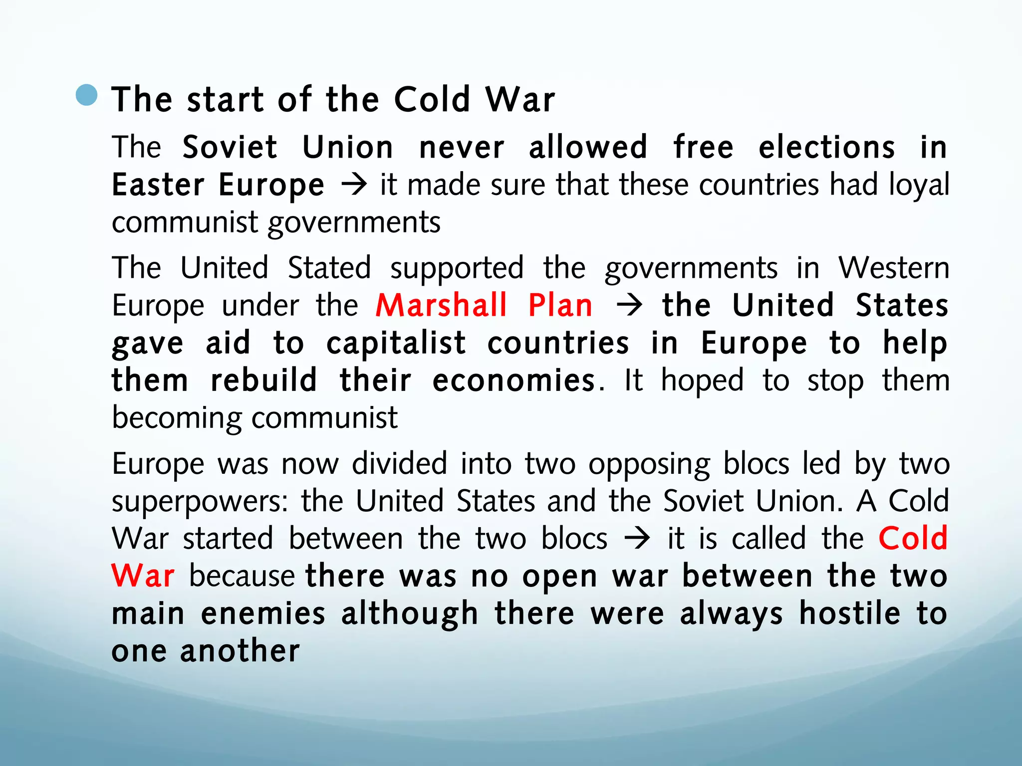 Second World War, Cold War and decolonisation | PPT