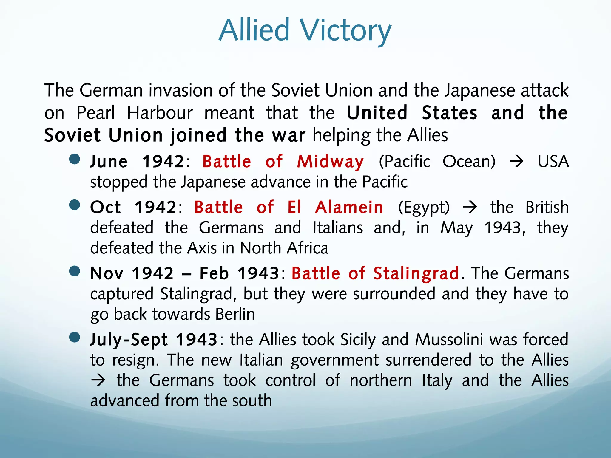 Second World War, Cold War and decolonisation | PPT