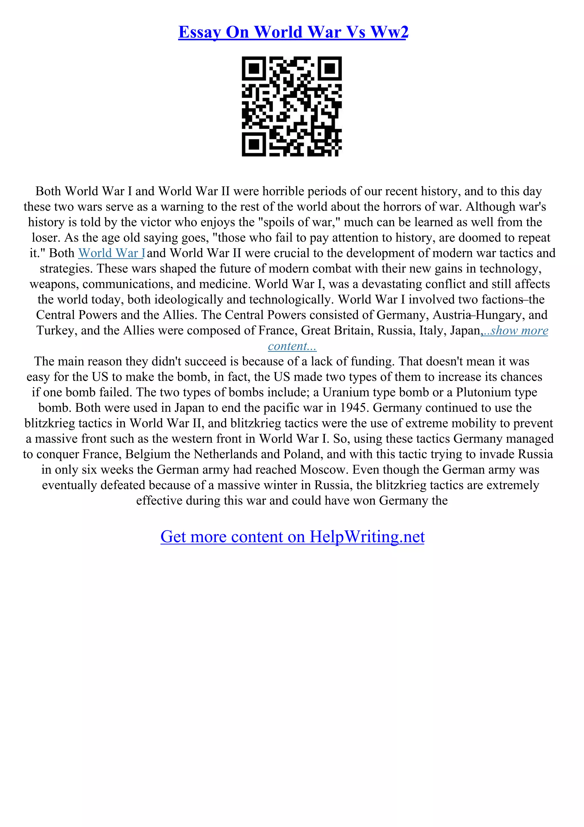 Ww2 Essay Topics | PDF