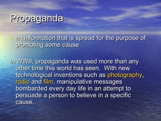 Tricks and Tips to Create Propaganda | PPT