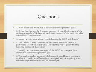 Ww2 to bebop musicology | PPT