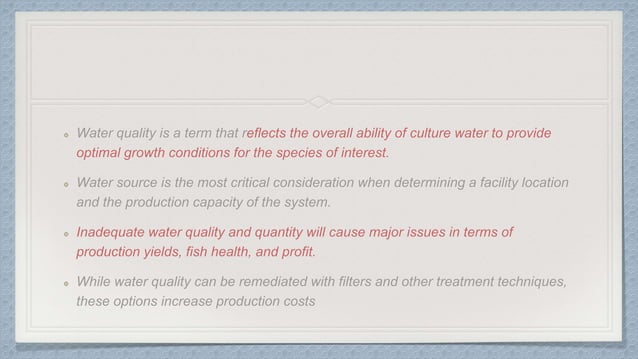 microbiological quality of water in aquaculture. | PPTX