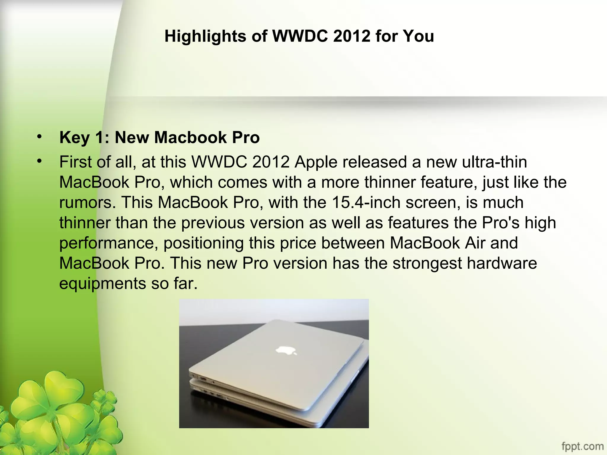 Wwdc 2012 keynote | PPT