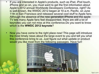 Wwdc 2012 keynote | PPT
