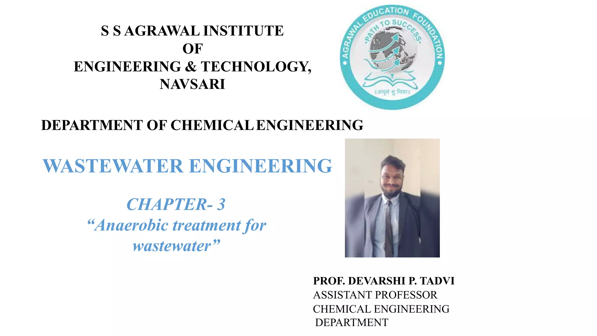CH-3. Anaerobic treatment of wastewater | PPT