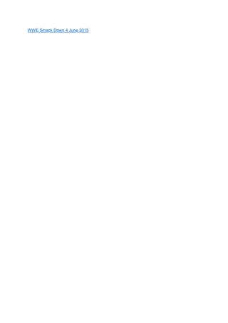 WWE SmackDown | PDF