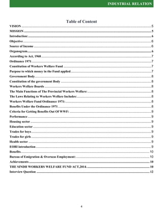 Workers Welfare Fund (WWF) Report | PDF