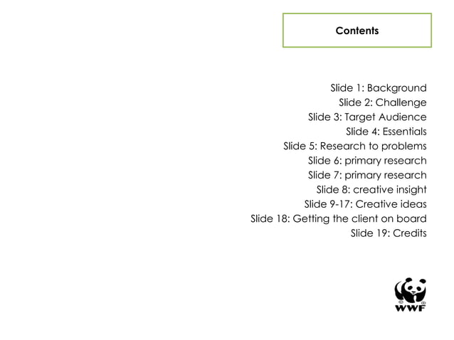 WWF Brief 'its not the same' | PPTX | Pets