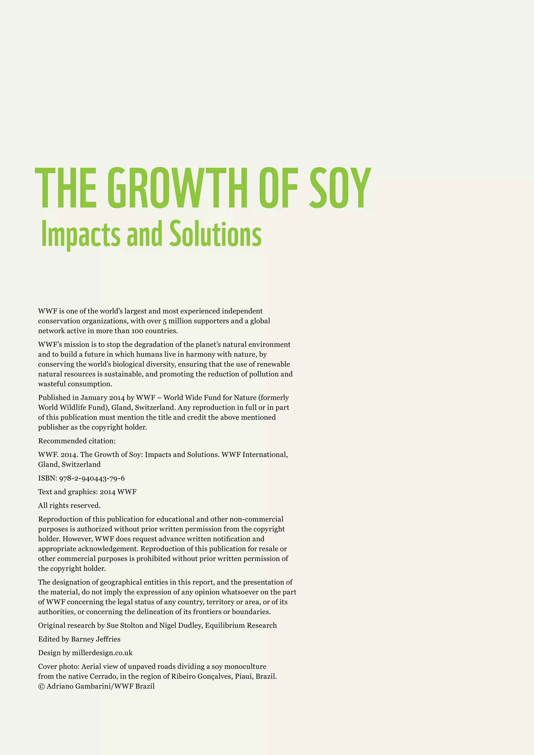 WWF Italia: The Growth of Soy: Impacts and Solutions | PDF