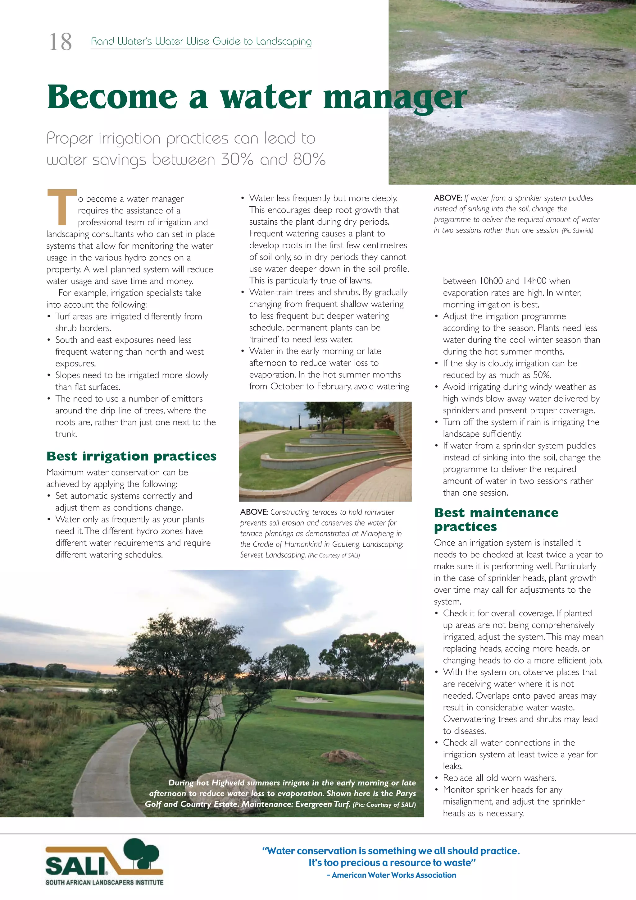 Water Wise Guide to Landscaping - South Africa | PDF