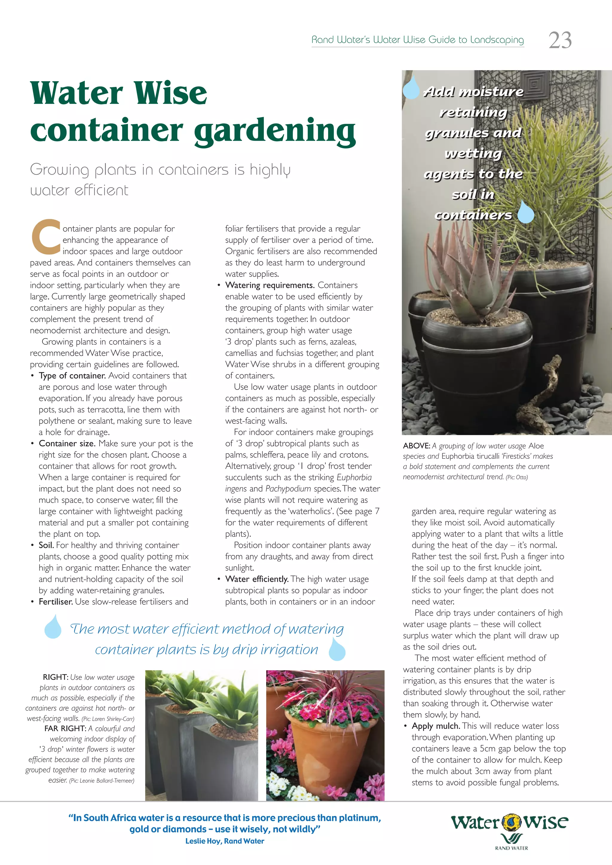 Water Wise Guide to Landscaping - South Africa | PDF