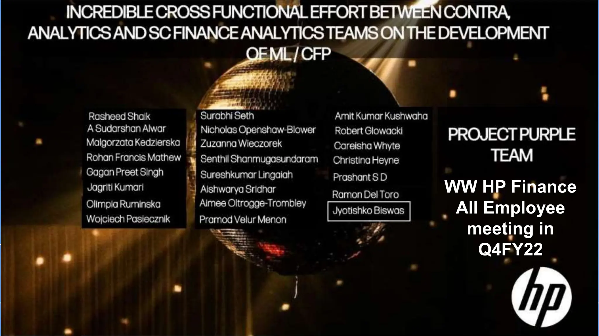 Recognized by HP Global CFO Sep 2022 | PPTX