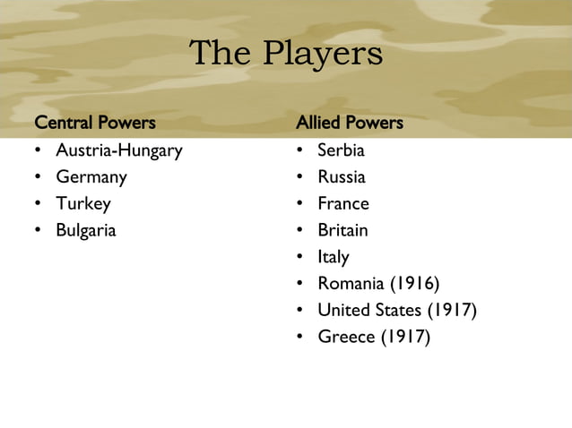 World War I | PPT