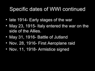 WWI | PPT | Death, Injury, or Military Conflict | Sensitive Topics