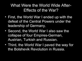 WWI | PPT | Death, Injury, or Military Conflict | Sensitive Topics