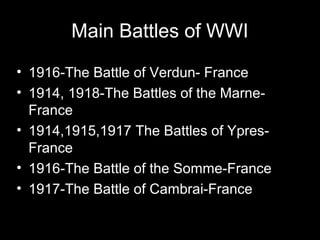 WWI | PPT | Death, Injury, or Military Conflict | Sensitive Topics
