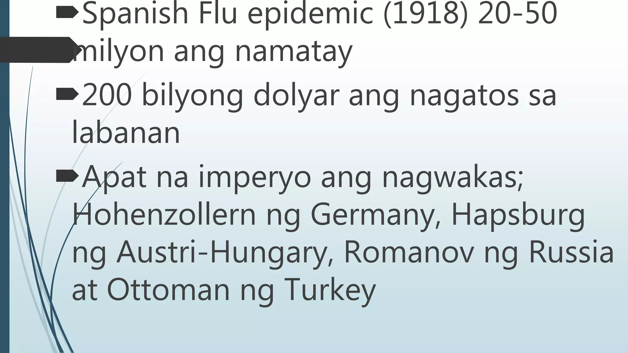 Mga pangyayari sa Unang digmaang pandaigdig | PPTX