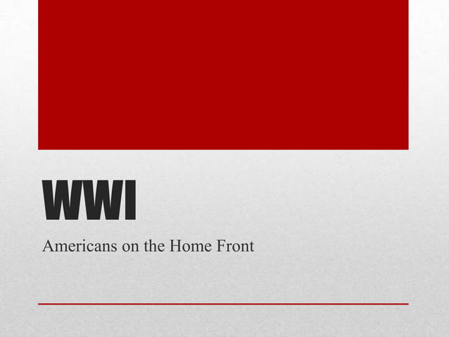 WWI Homefront | PPT