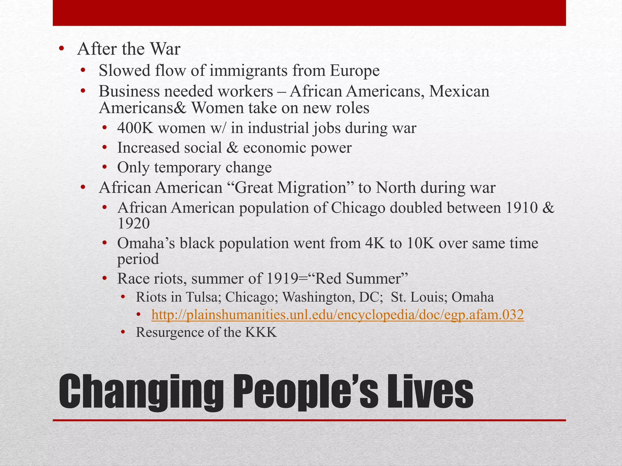 WWI on the American Homefront | PPT