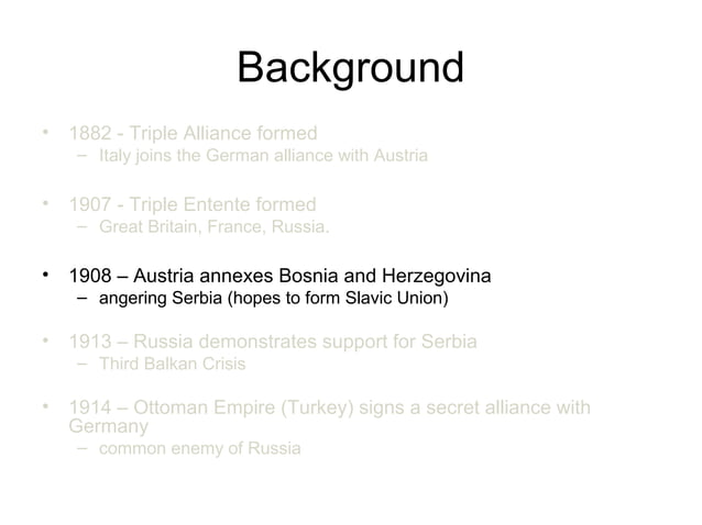 Short Term Causes of World War I | PPT