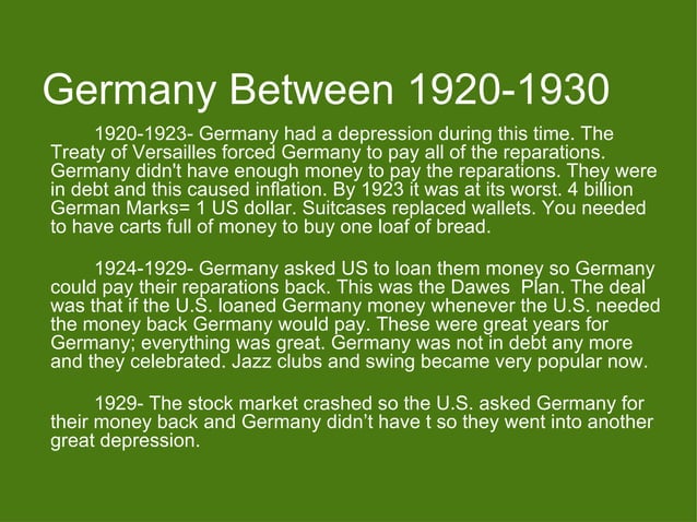 World War 1 and its Impact on Germany | PPT