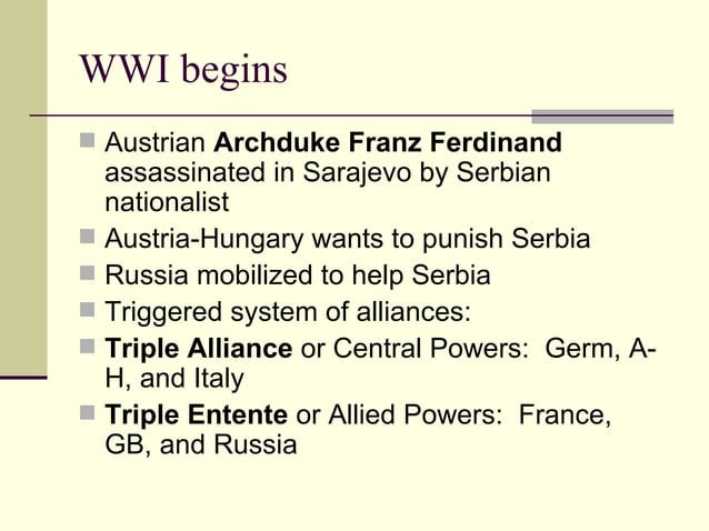 WWI and the aftermath | PPT