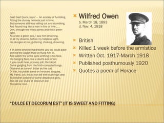 WWI: Propaganda & Poetry | PPT
