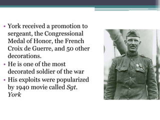 WWI Begins through Alvin York Notes | PPTX