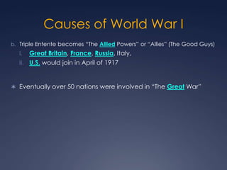 WWI Causes Notes | PPT