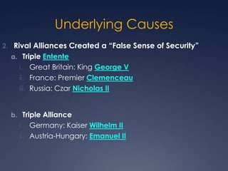 WWI Causes Notes | PPT