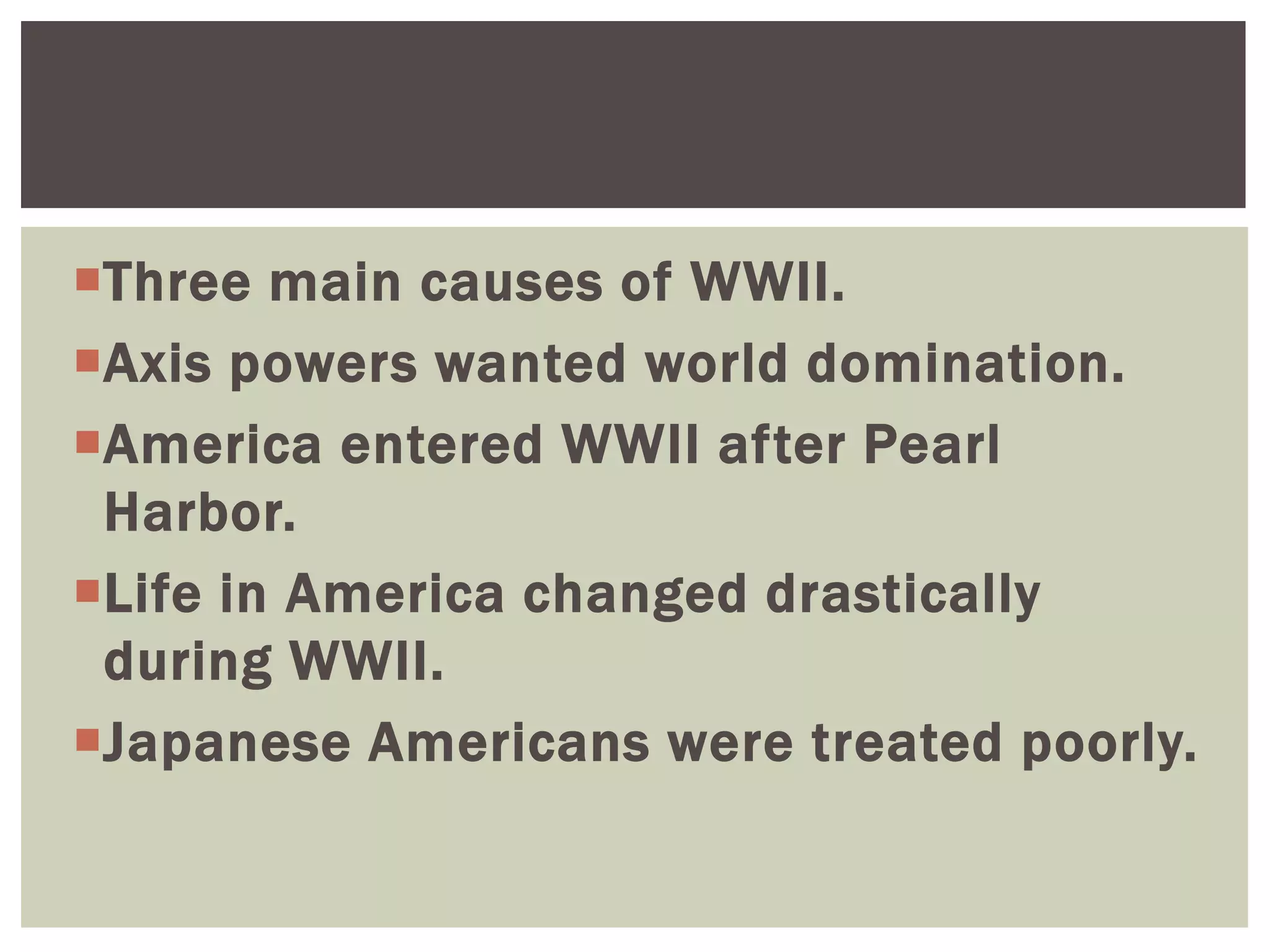 WWII: Causes and Impacts | PPTX