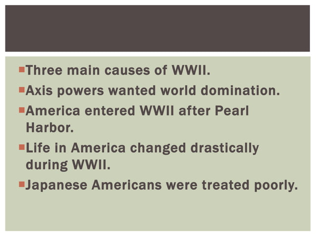 WWII: Causes and Impacts | PPTX