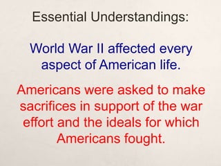 Wwii home front presentation h l | PPTX