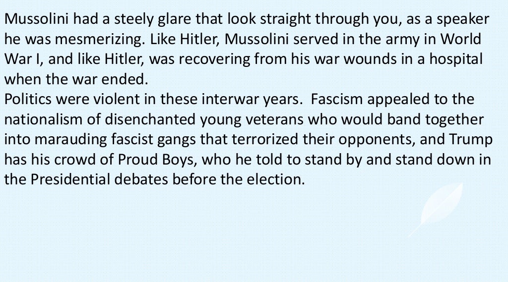 WWII Lessons: Can We Compare Trump to Mussolini and Hitler? On Filling ...