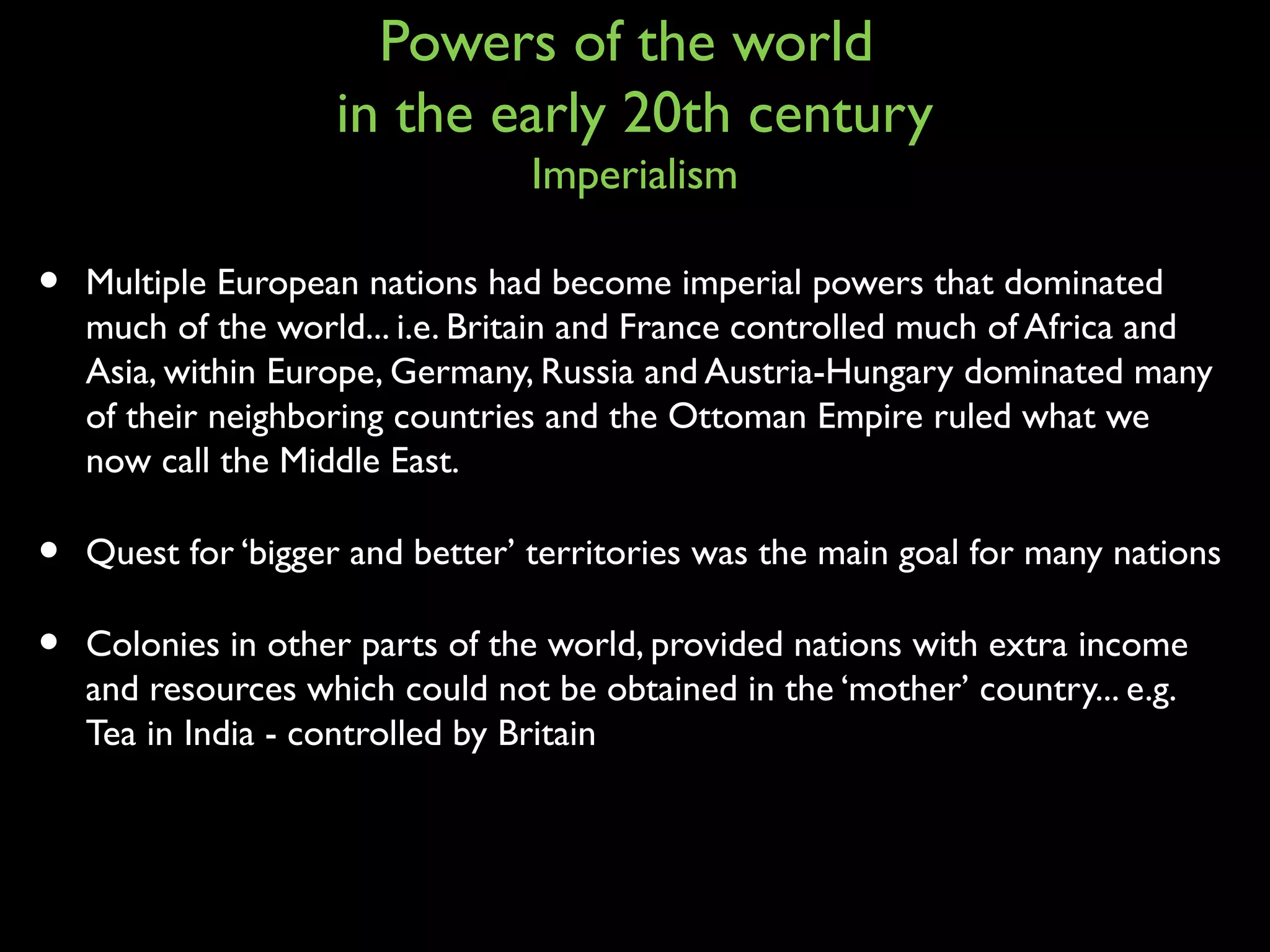 Wwi introduction slideshow | PPT | Death, Injury, or Military Conflict ...