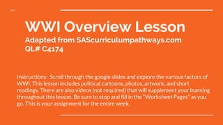 Wwi overview rbms | PPTX