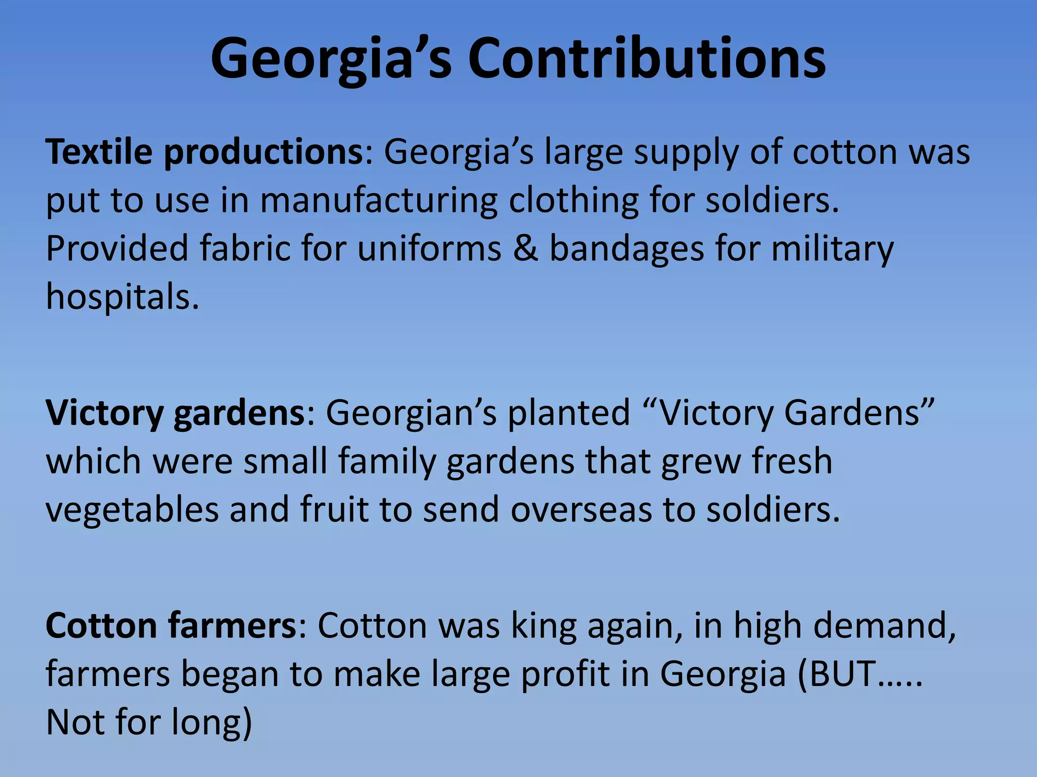 Causes/ Georgia's Contributions to WWI | PPTX