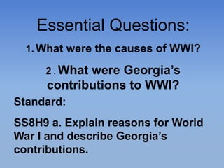 Causes/ Georgia's Contributions to WWI | PPTX