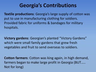 Causes/ Georgia's Contributions to WWI | PPTX