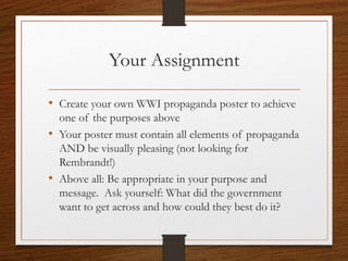 WWI Propaganda Lesson and Assignment | PPT | Death, Injury, or Military ...