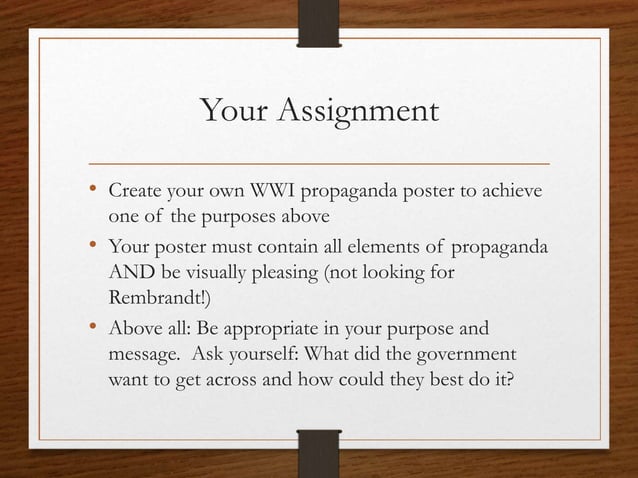 WWI Propaganda Lesson and Assignment | PPT | Death, Injury, or Military ...