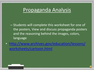 EDSU 531 WWI propaganda narrated slideshow | PPTX