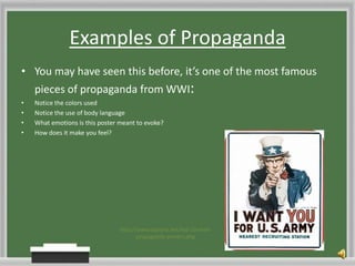EDSU 531 WWI propaganda narrated slideshow | PPTX