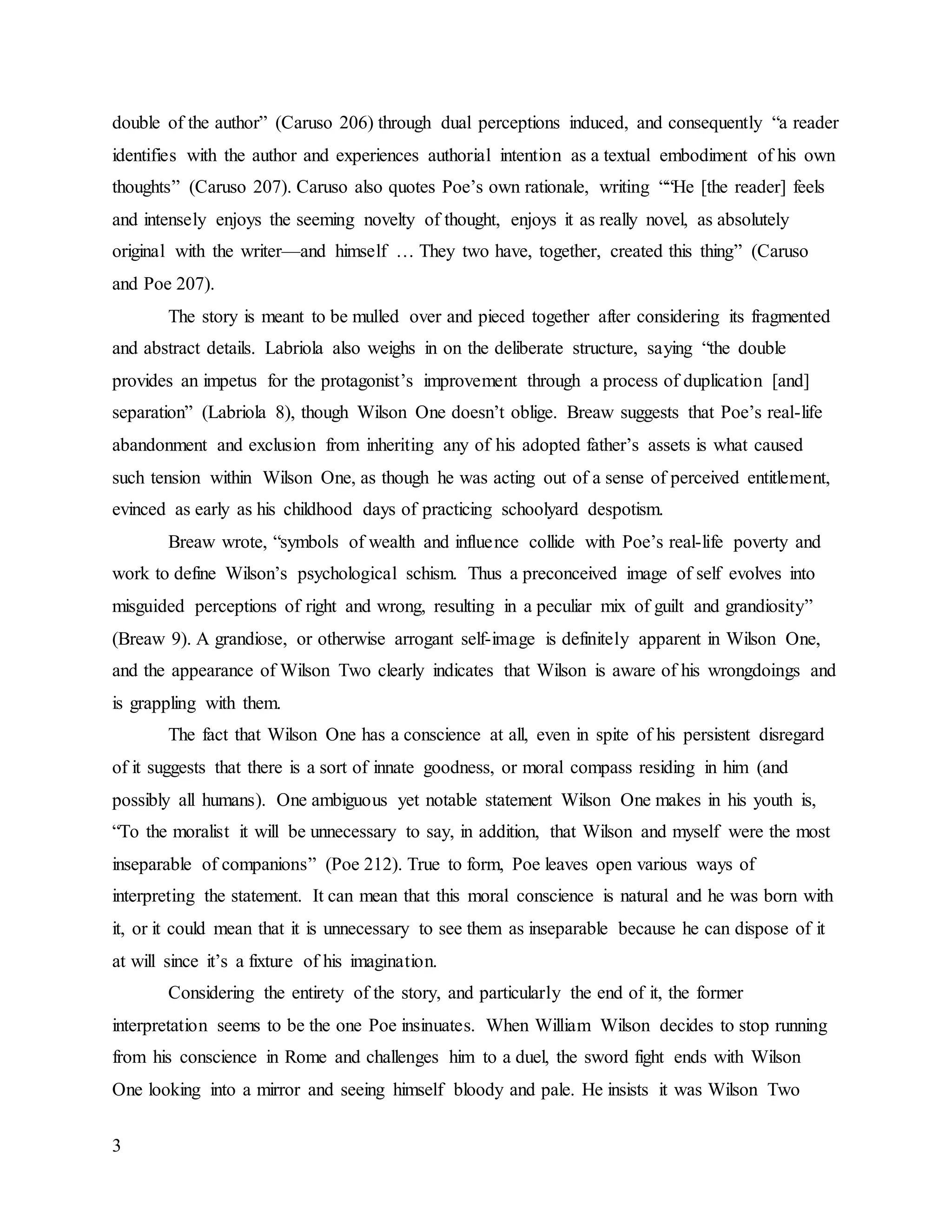 Poe's William Wilson analysis | DOCX