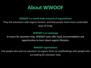 Presentation about my WWOOF´s experience | PDF