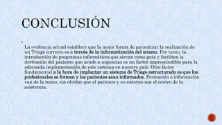 EL BUEN MANEJO DEL TRIAGE EN URGENCIAS | PPTX
