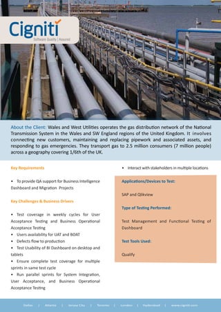 A Utility company in UK leverages Cigniti UAT expertise to reduce ...