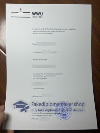 WWU Münster Urkunde, buy University of Münster diploma | PDF