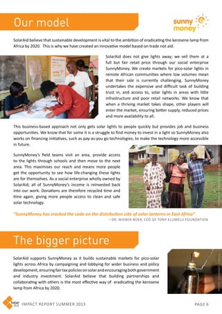SolarAid Impact Report 2013 | PDF