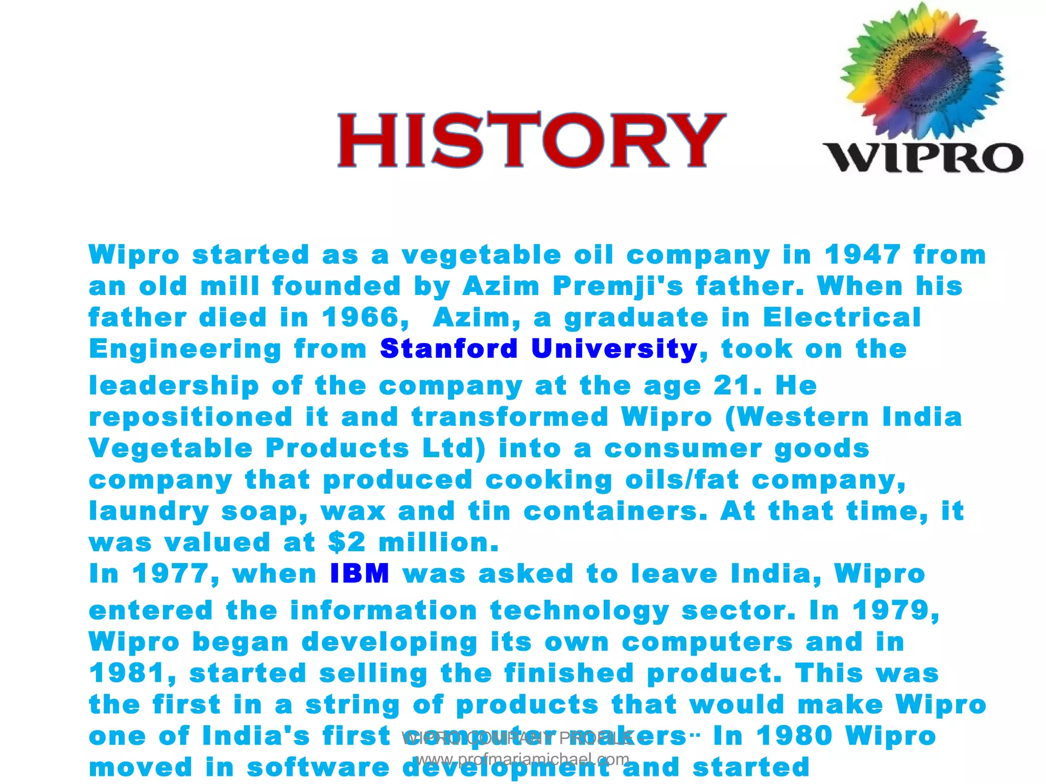 wipro profile | PPT